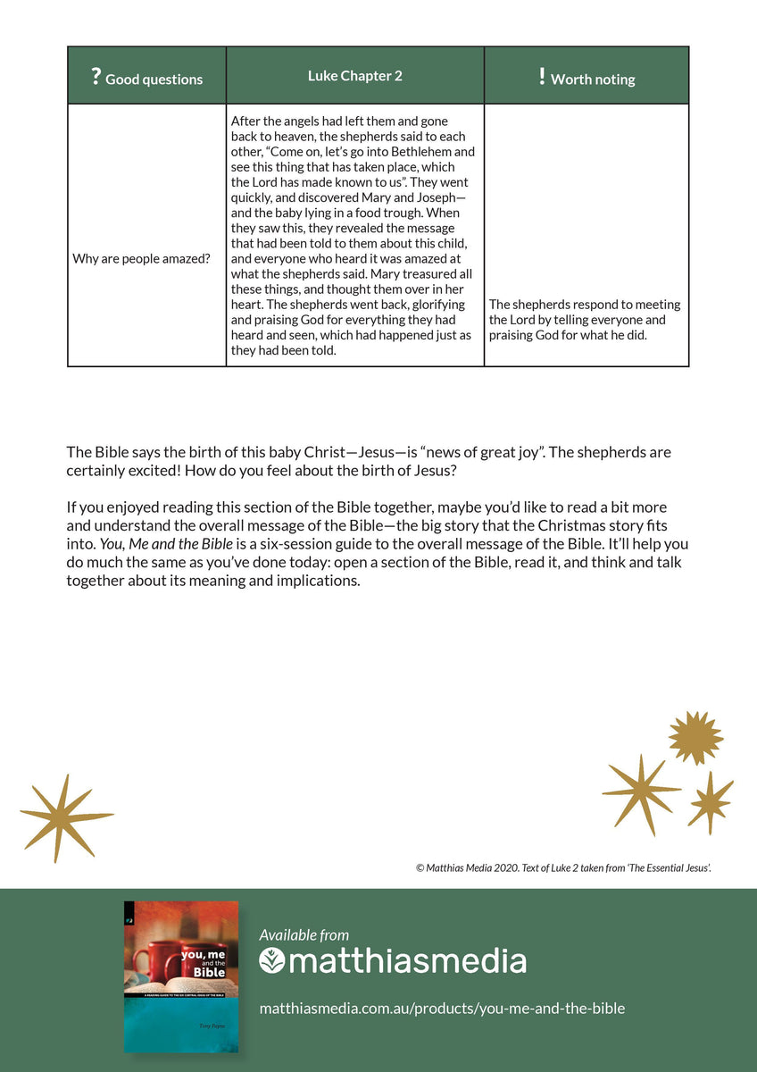 The Bible's Christmas Reading Guide – Matthias Media resources for ...