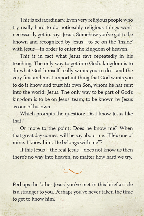 The Other Jesus (leaflet) – Matthias Media resources for disciple making
